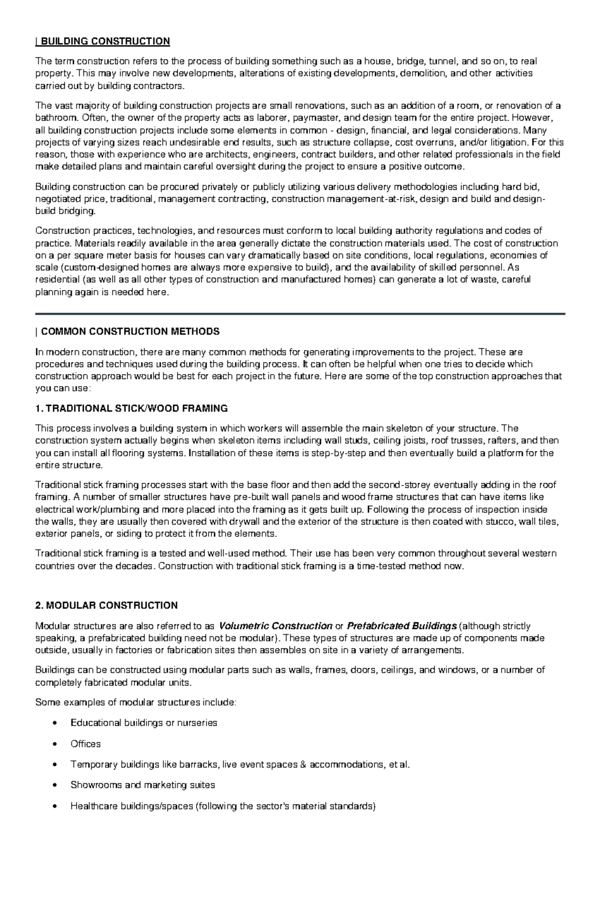 BT3 - building technology 3 course reviewer - | BUILDING CONSTRUCTION ...