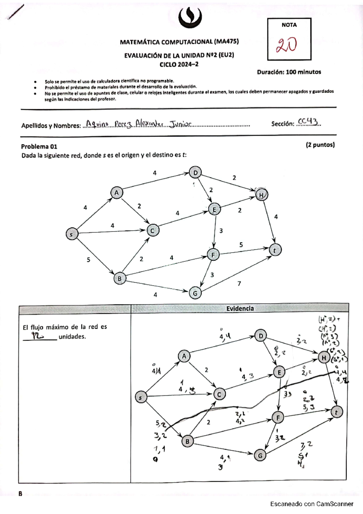 Computacional EU 2 - EU2 resuelta, sin errores. - NOTA MATEMÁTICA ...