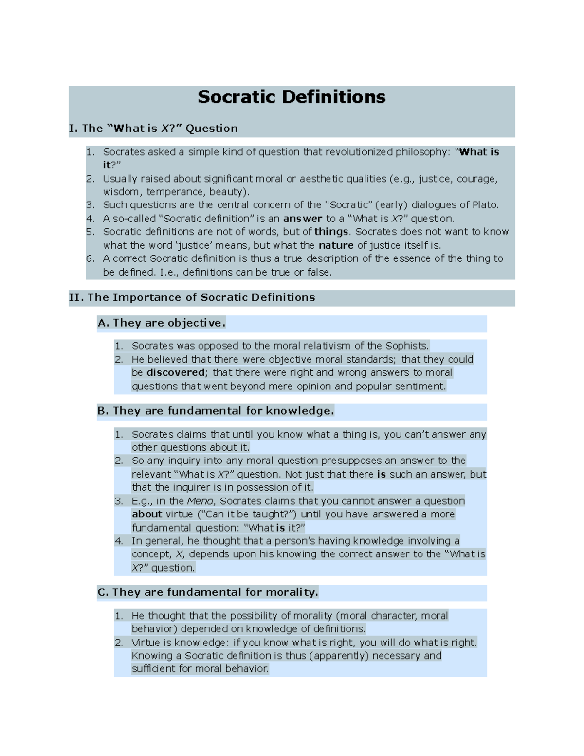 Socratic Definitions - The “What is X?” Question Socrates asked a ...