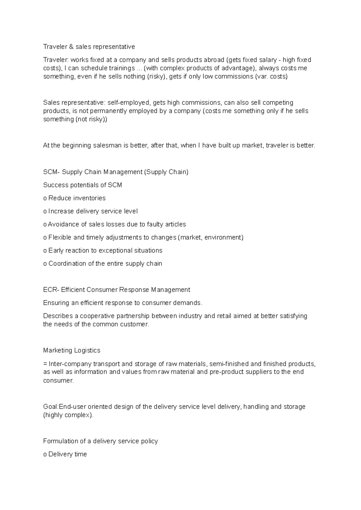 Traveler - Marketing Notes - Traveler & sales representative Traveler ...