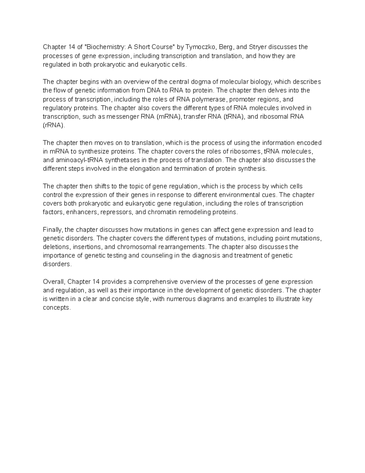 Biochem 14 - lecture 14 chapter 14 - Chapter 14 of "Biochemistry: A ...