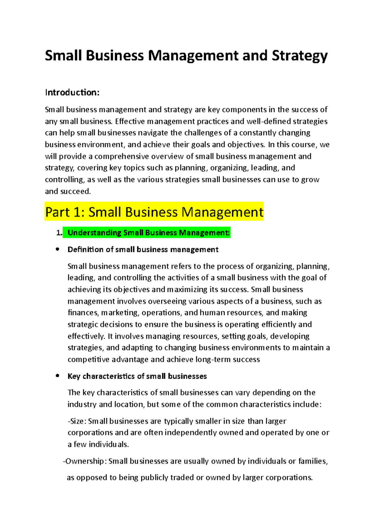 Small Business -8 - Small Business Management and Strategy Introduction ...