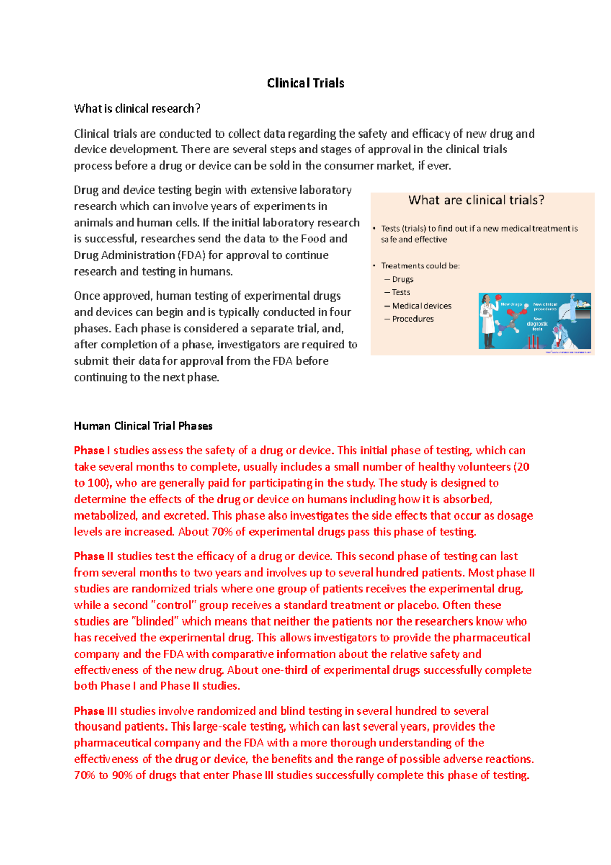 Clinical Trials - Biomed notes - Clinical Trials What is clinical ...