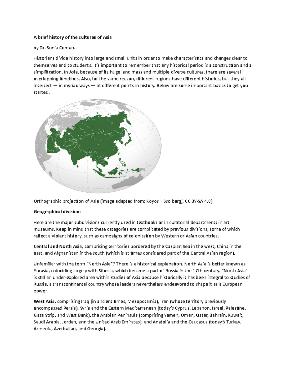 Asian Civilization - A brief history of the cultures of Asia by Dr ...