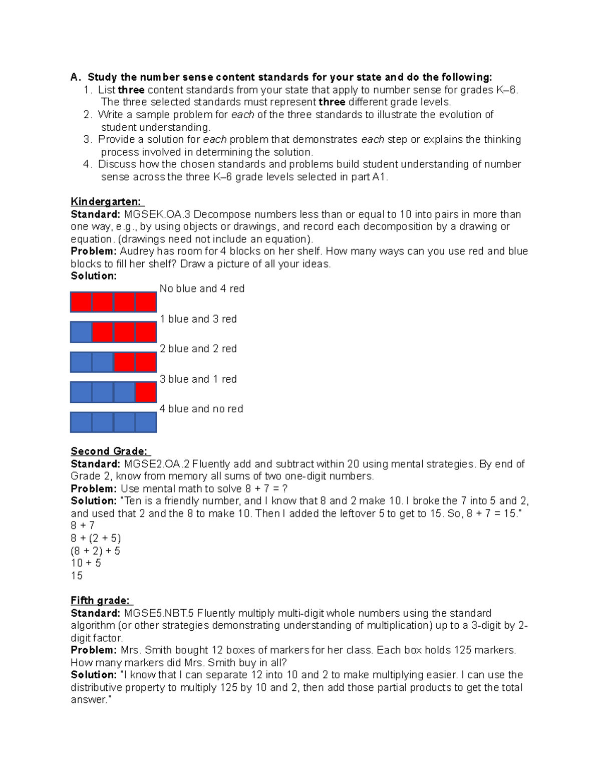 AOA2 Number Sense and Functions - Task 1 - A. Study the number sense ...