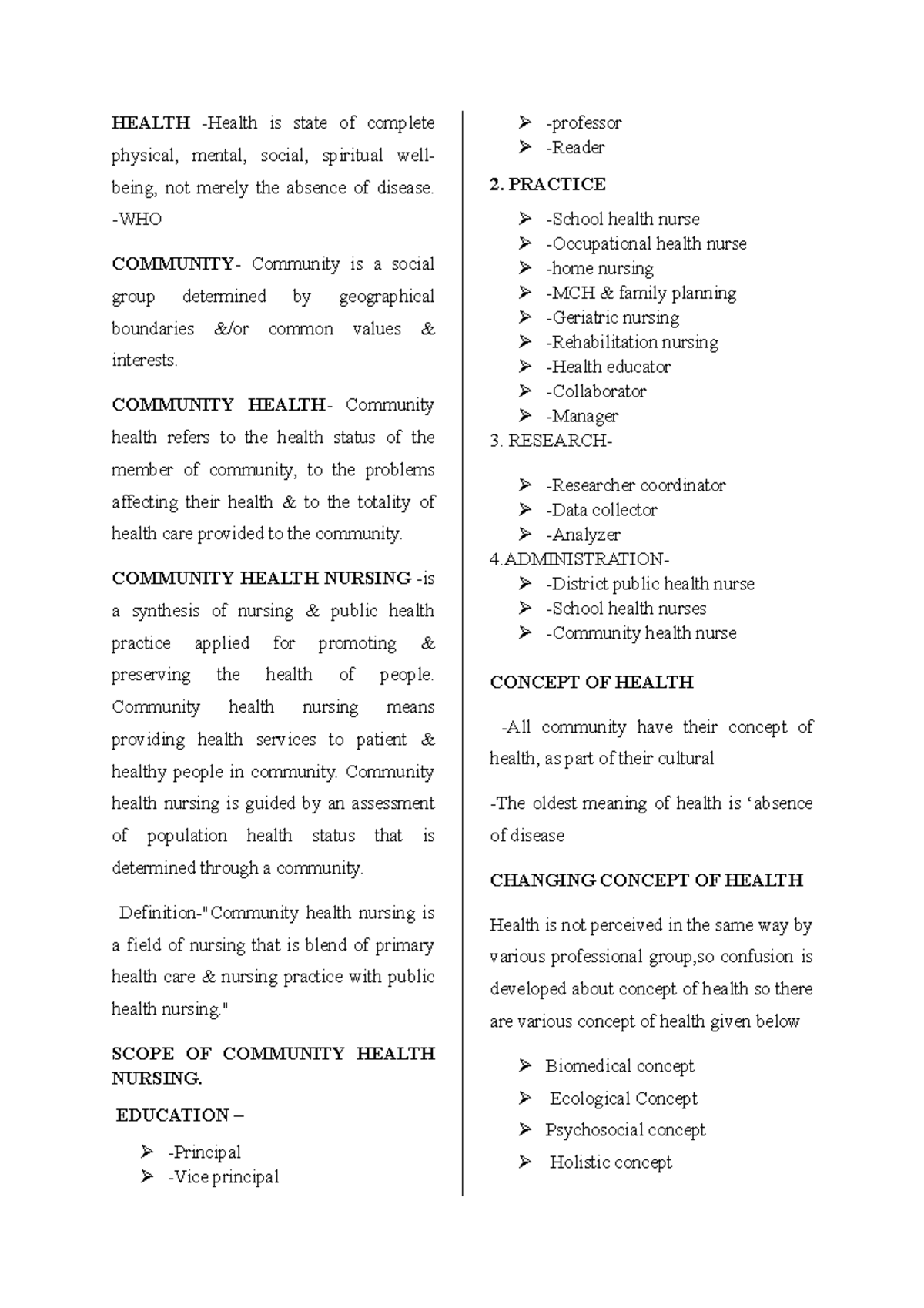 Chi1 - HEALTH -Health is state of complete physical, mental, social ...