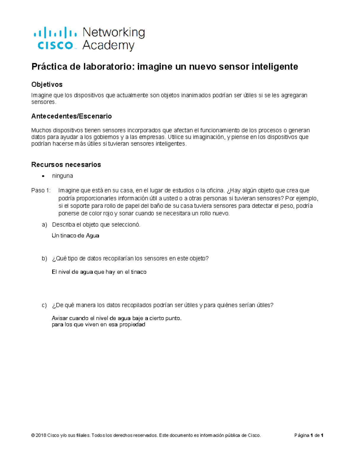 1.2.1.2 Lab - Imagine a New Intelligent Sensor - Práctica de ...