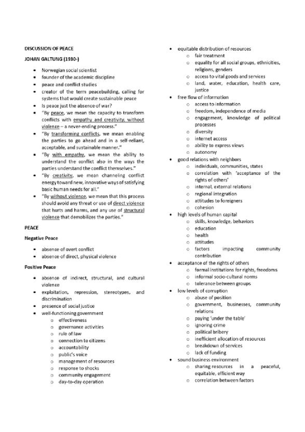 Discussion of peace - Rotc/cwts/lts I - Studocu