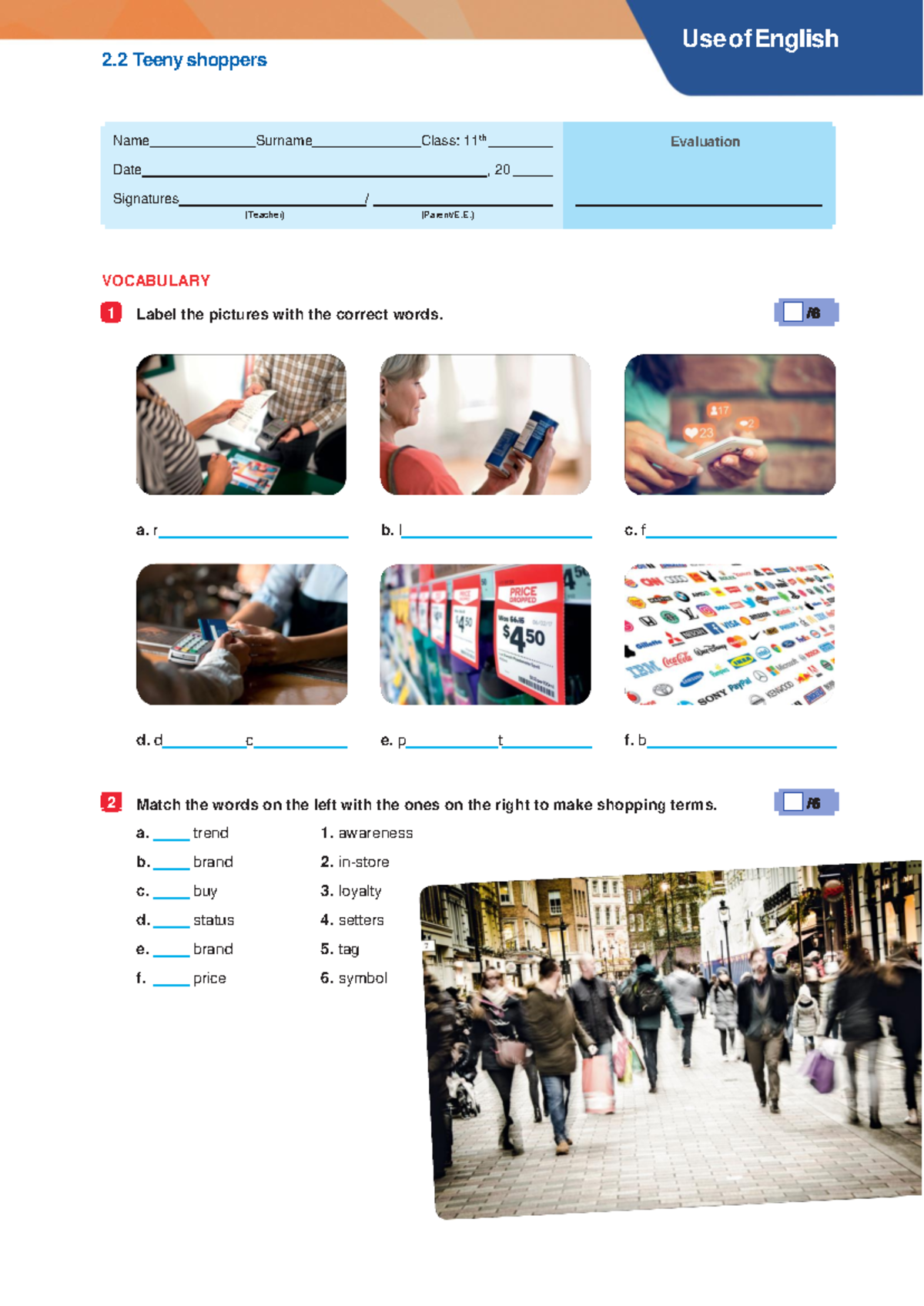 Enga11 10 minute test use of english 2 2 - Use of English 2 Teeny ...