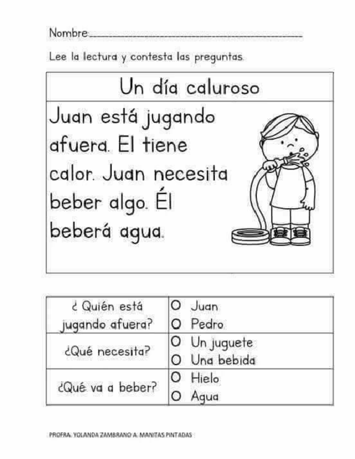 Comprension Lectora 1y2do MEEP - Nombre: Lee la lectura y contesta las ...