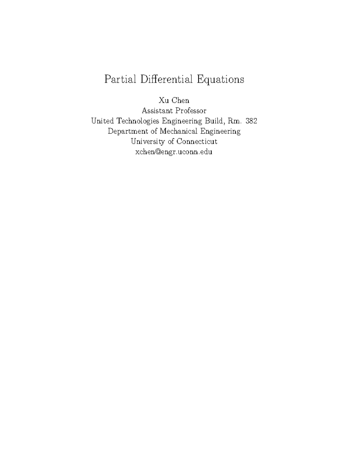 Summary - Partial differential equations - Partial Differential ...