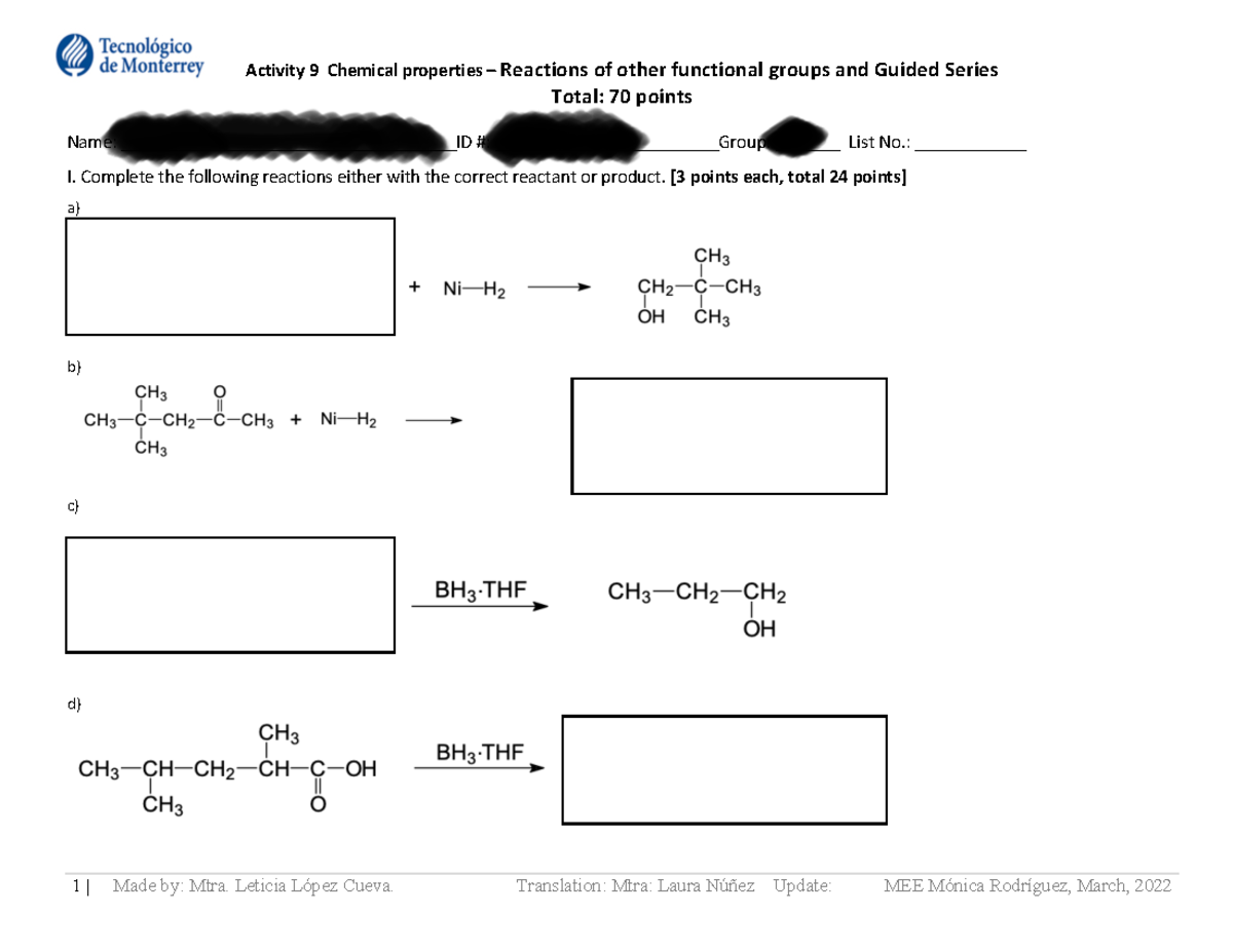 Activity 9 Chemical reactions and guided series++EM22 copy - Activity 9 ...