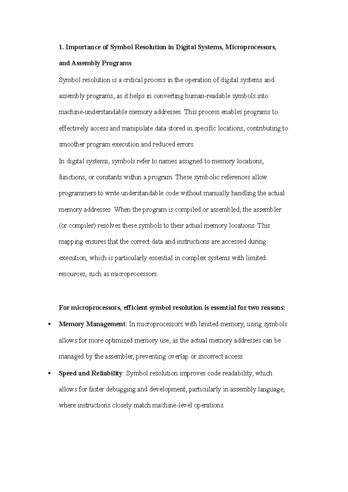 Assignment Activity Unit 8 CS 1105-01 - AY2025-T1 - Importance of Symbol Resolution in Digital ...