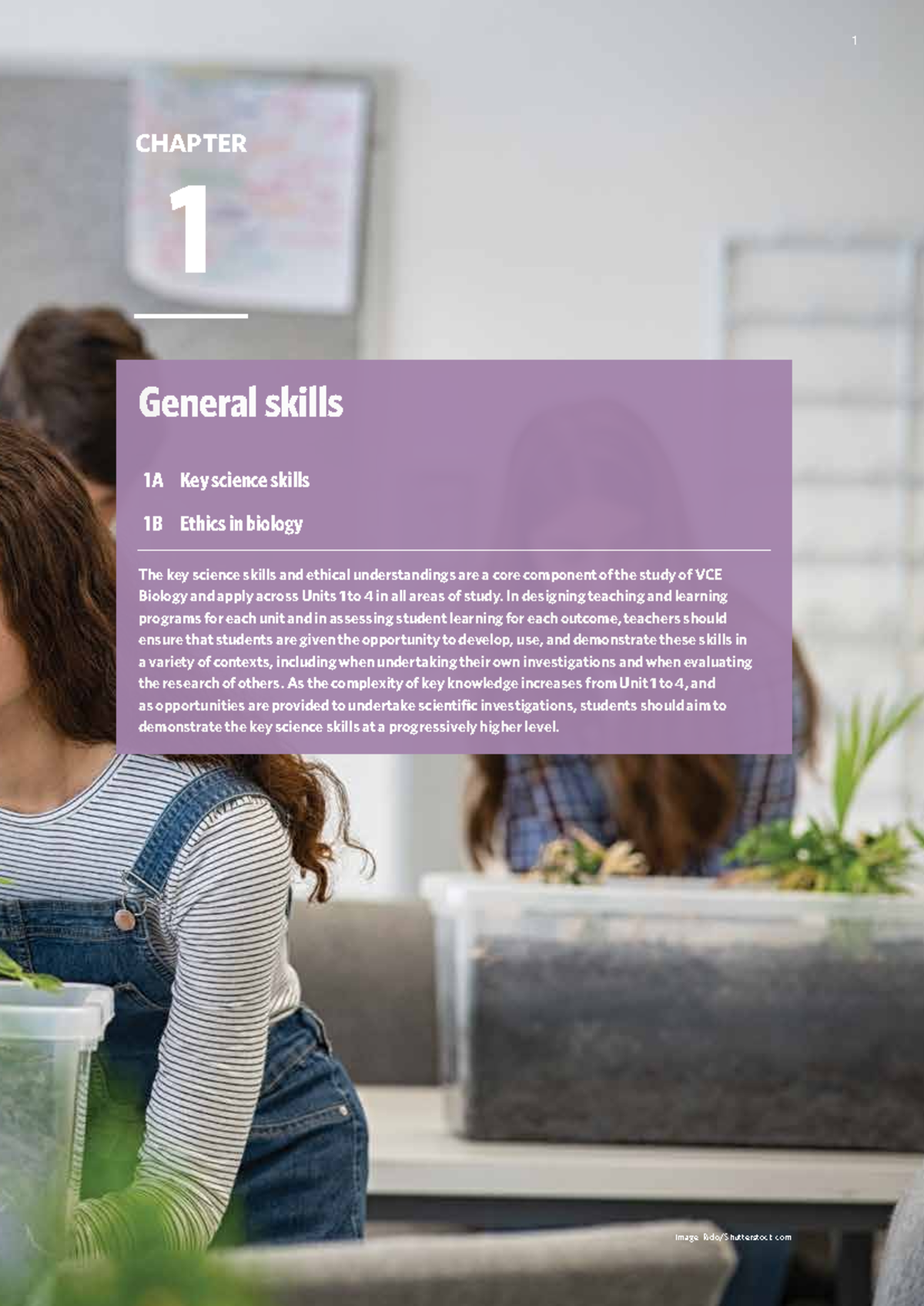 Edrolo VCE Biology Units 12 - Chapter 1 PDF - Image: Rido/Shutterstock General skills 1 A Key ...