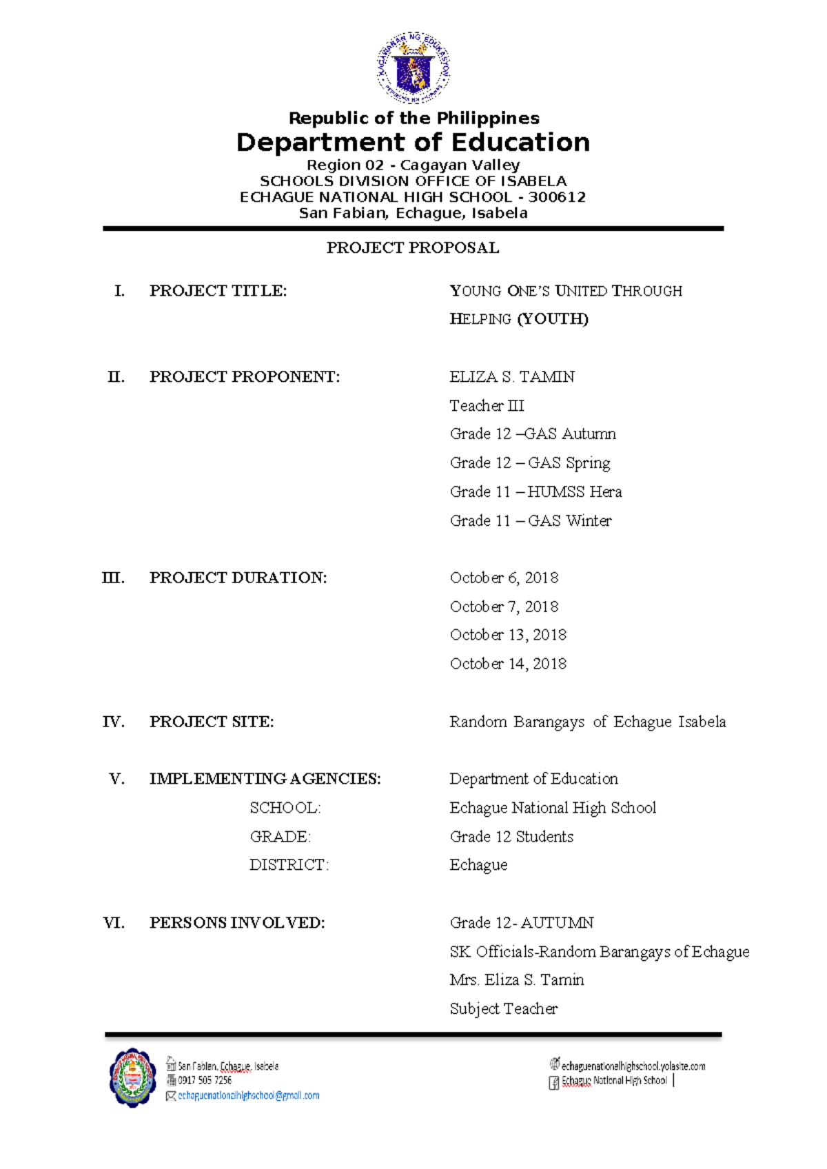 Project-proposal-sample - Department of Education Region 02 - Cagayan ...