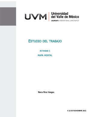 A3 AEP - ACT3 - UNIDAD 1 ACTIVIDAD 3 EJERCICIO ESTUDIO DEL TRABAJO UVM ...