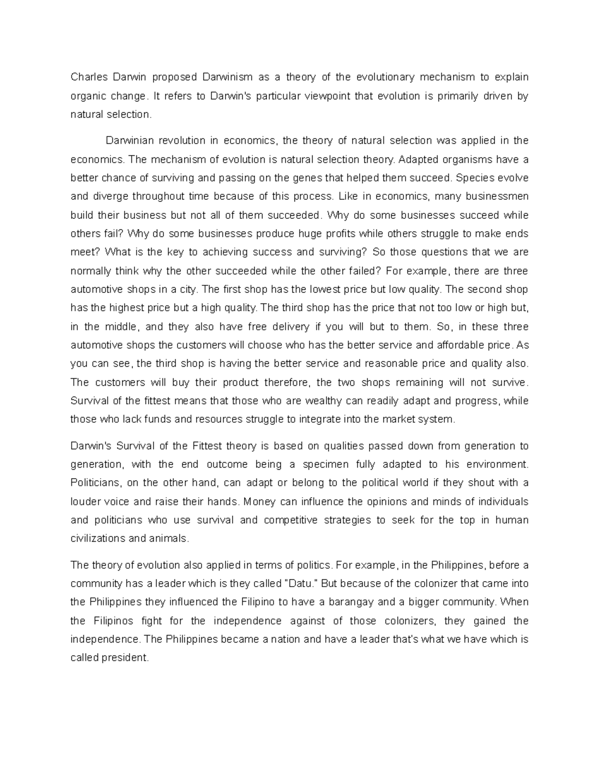 Darwinian - asfasf - Charles Darwin proposed Darwinism as a theory of ...