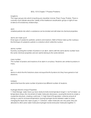 BIOL 1010 Chapter 3 - BIOL 1010 Chapter 3 Practice Problems Hierarchy ...