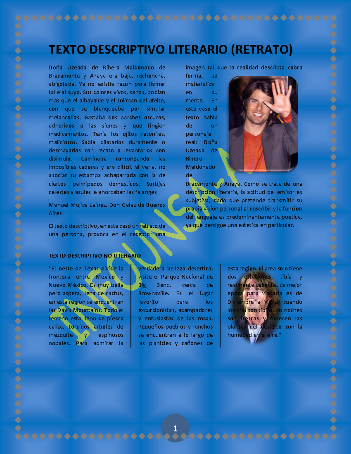 09. Formato DE Imágenes- Ejercicio - TEXTO DESCRIPTIVO LITERARIO ...