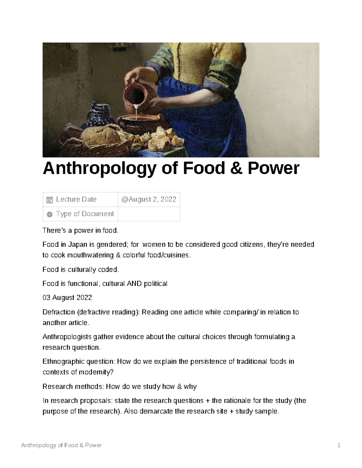 Anthropology of Food Power - Anthropology of Food & Power 1 ...