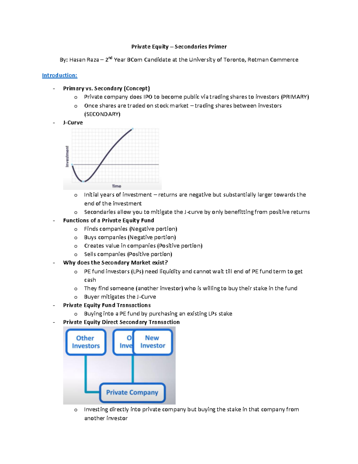 Primer for Private Equity Secondaries - Private Equity – Secondaries ...