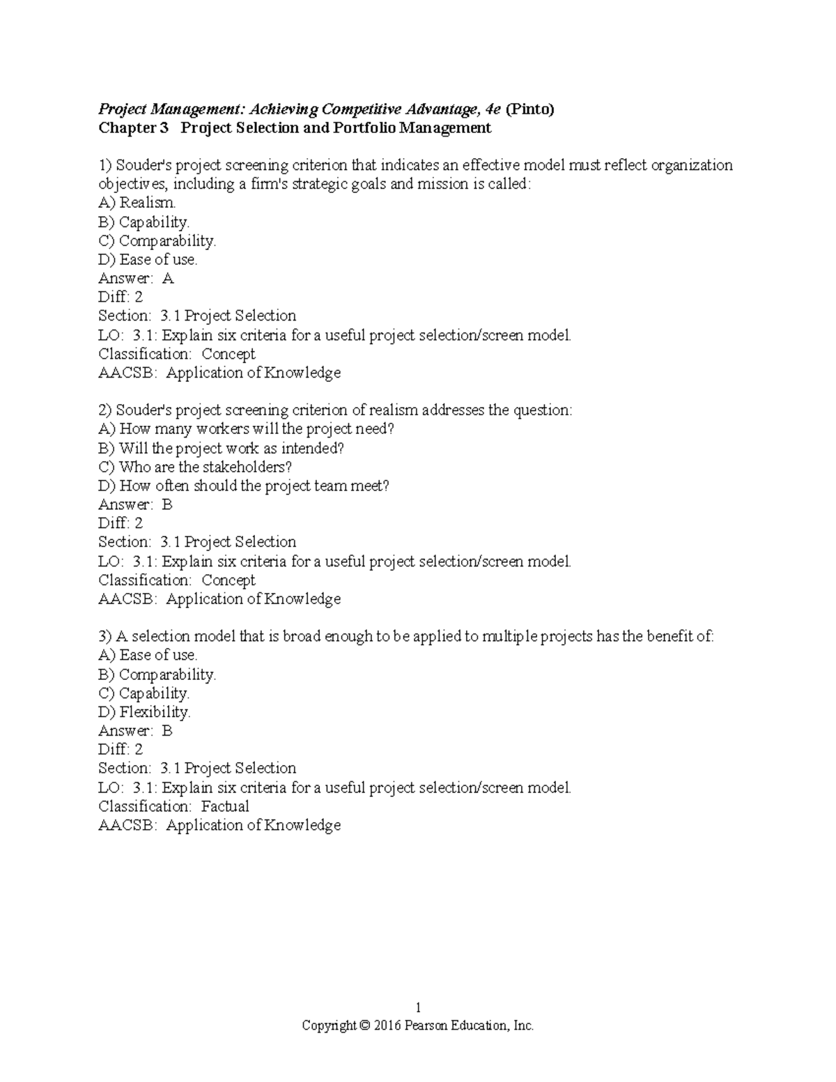 Pinto pm4 tif ch03 - Exercise - Project Management: Achieving ...