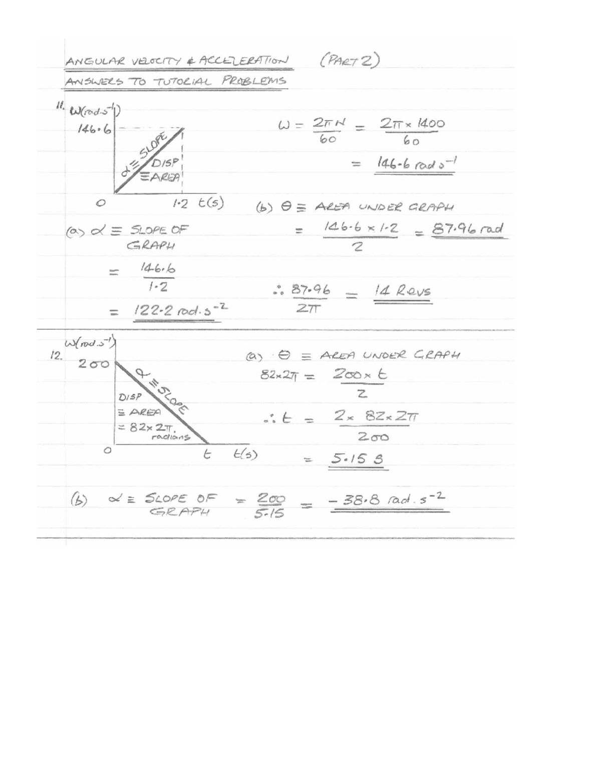 Angular Velocity Answers 2 - Studocu