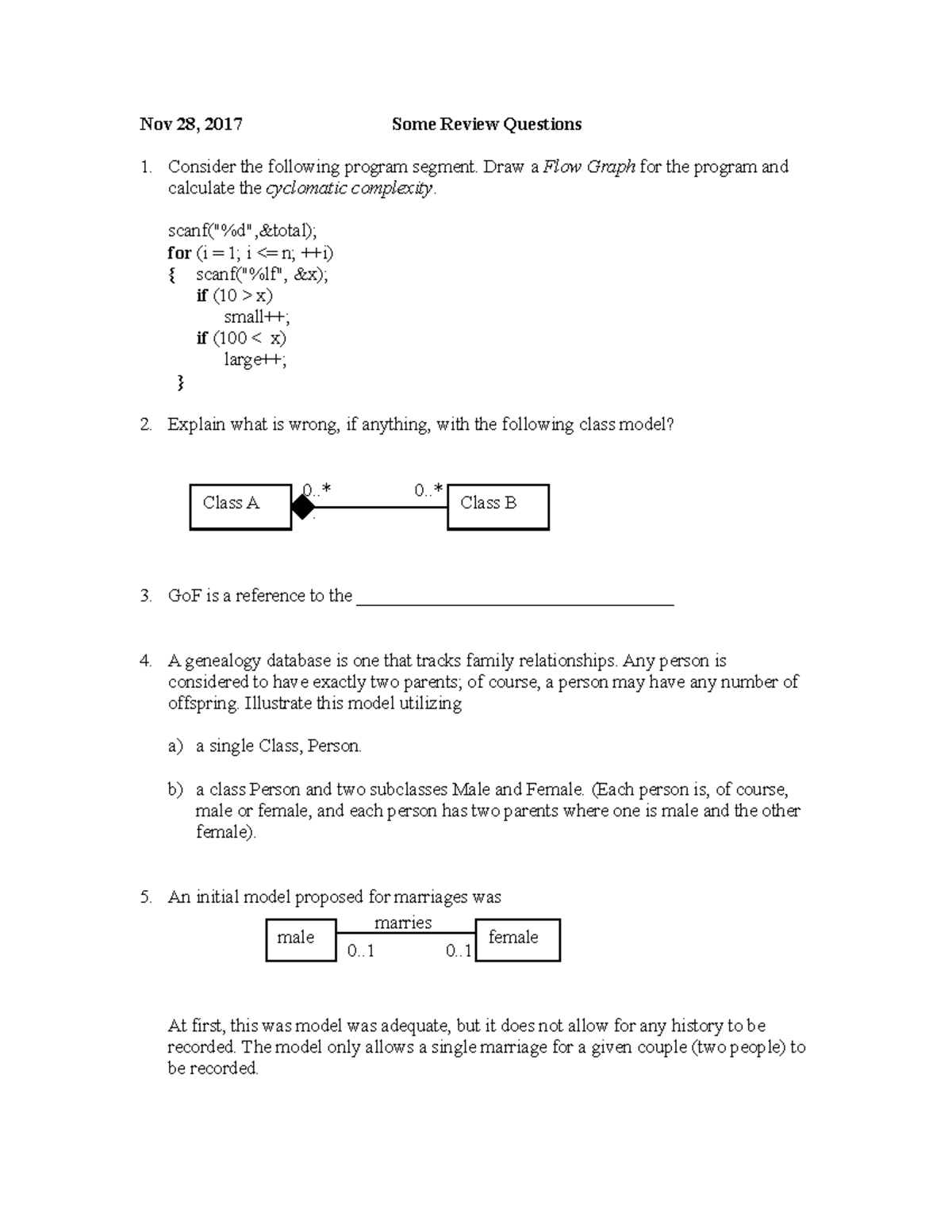 Sample/practice exam 28 November 2017, questions - Nov 28, 2017 Some ...