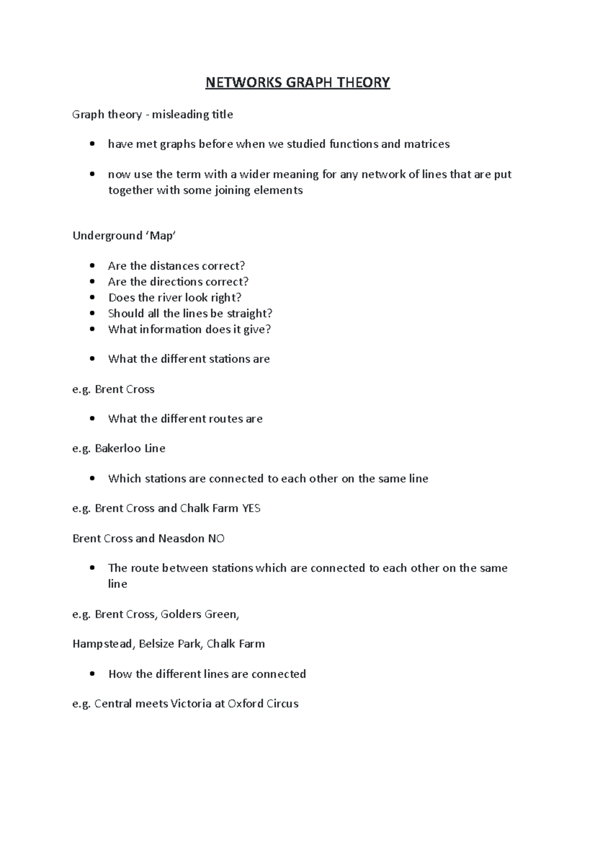 Networks Graph Theory - Math1179 - GRE - Studocu