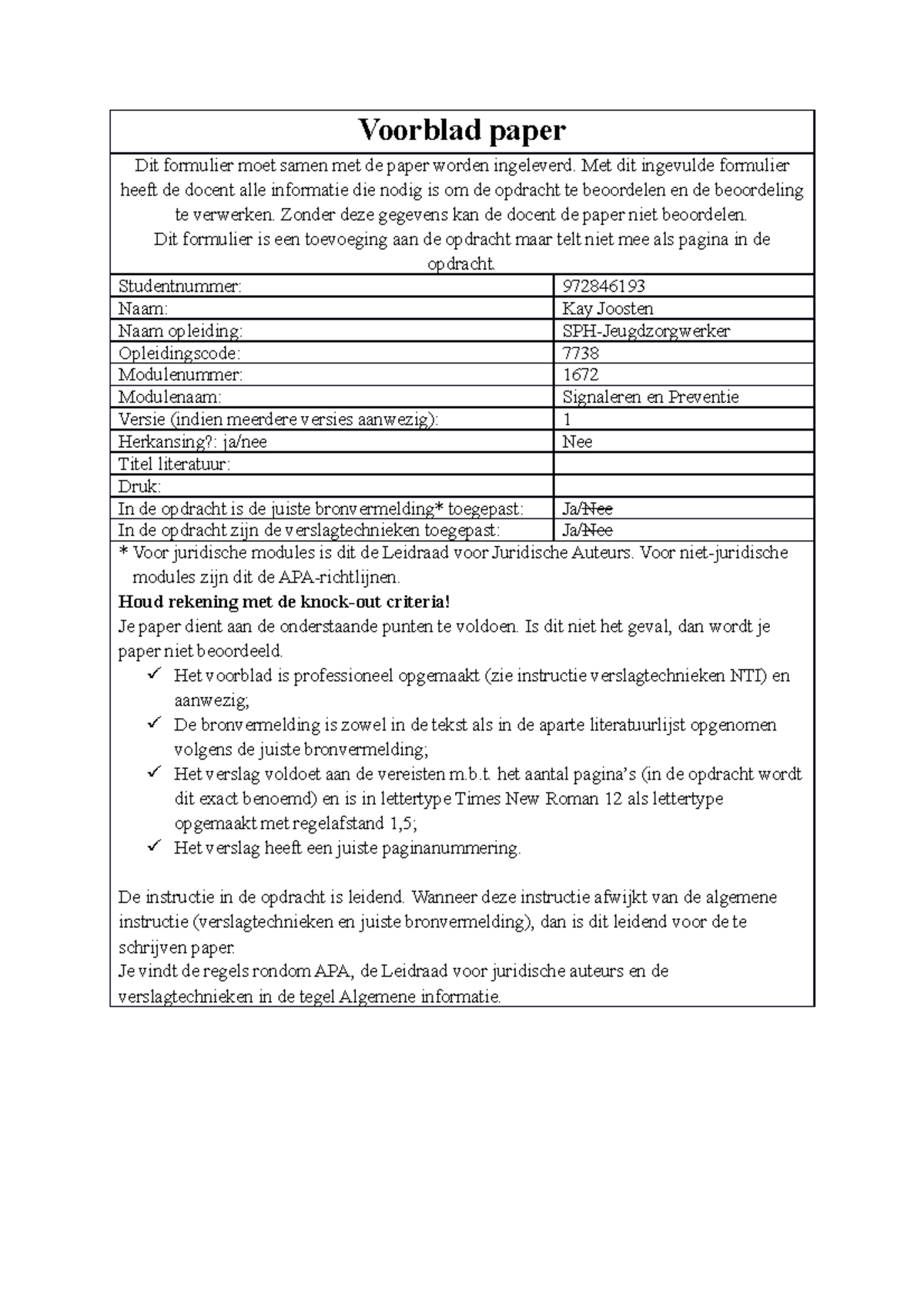 Paper signaleren en preventie - Voorblad paper Dit formulier moet samen ...