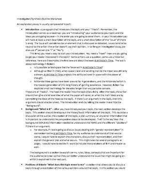 Summary Response Outline Worksheet-2 - Summary and Response Essay ...