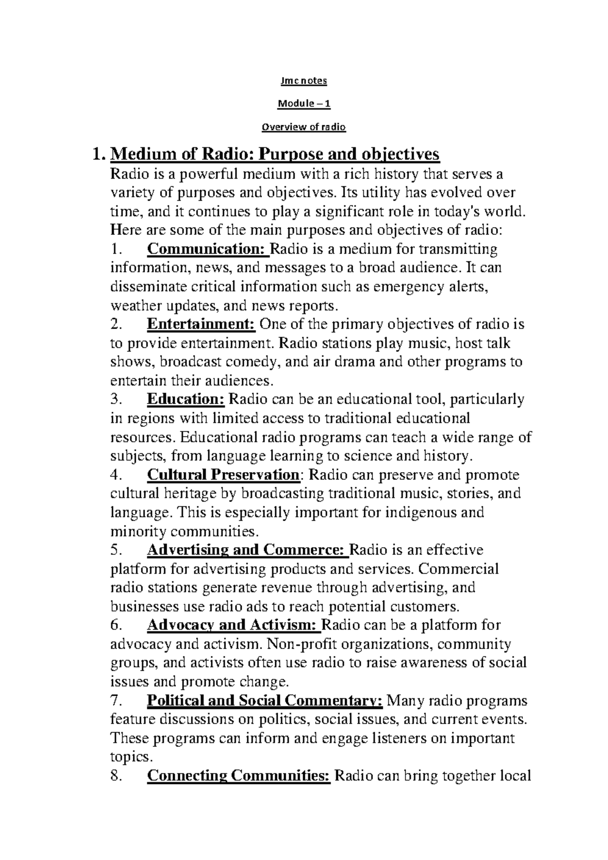 JMC Module 1 Notes - communication & mass media - Jmc notes Module – 1 ...