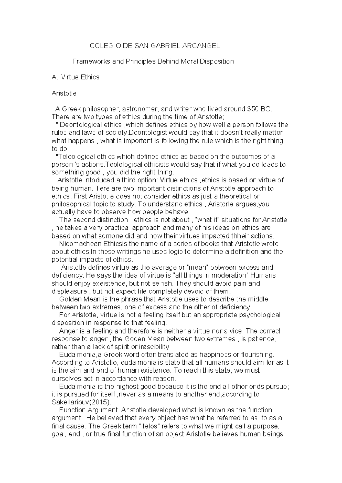 Frameworks and Principles Behind Moral Disposition - Virtue Ethics ...