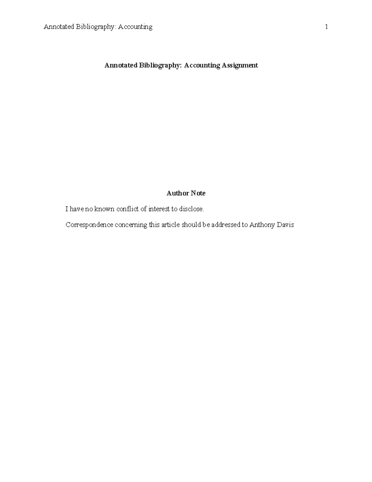Annotated Bibliography Accounting 2 Final - Annotated Bibliography ...