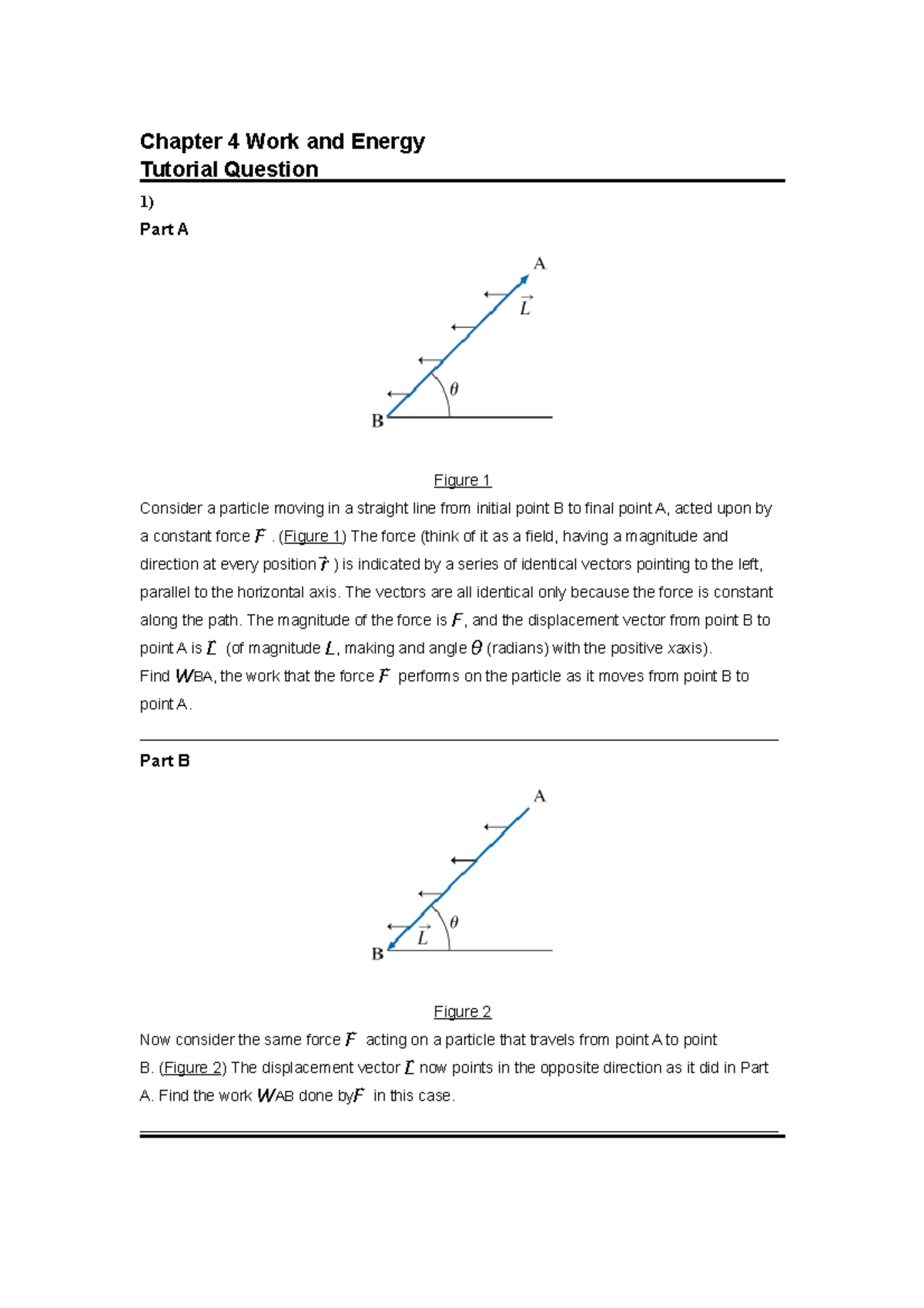 Chapter 4 Work And Energy Chapter 4 Work And Energy Tutorial Question Chapter 4 Work And Energy Chapter 4 Work And Energy Tutorial Question