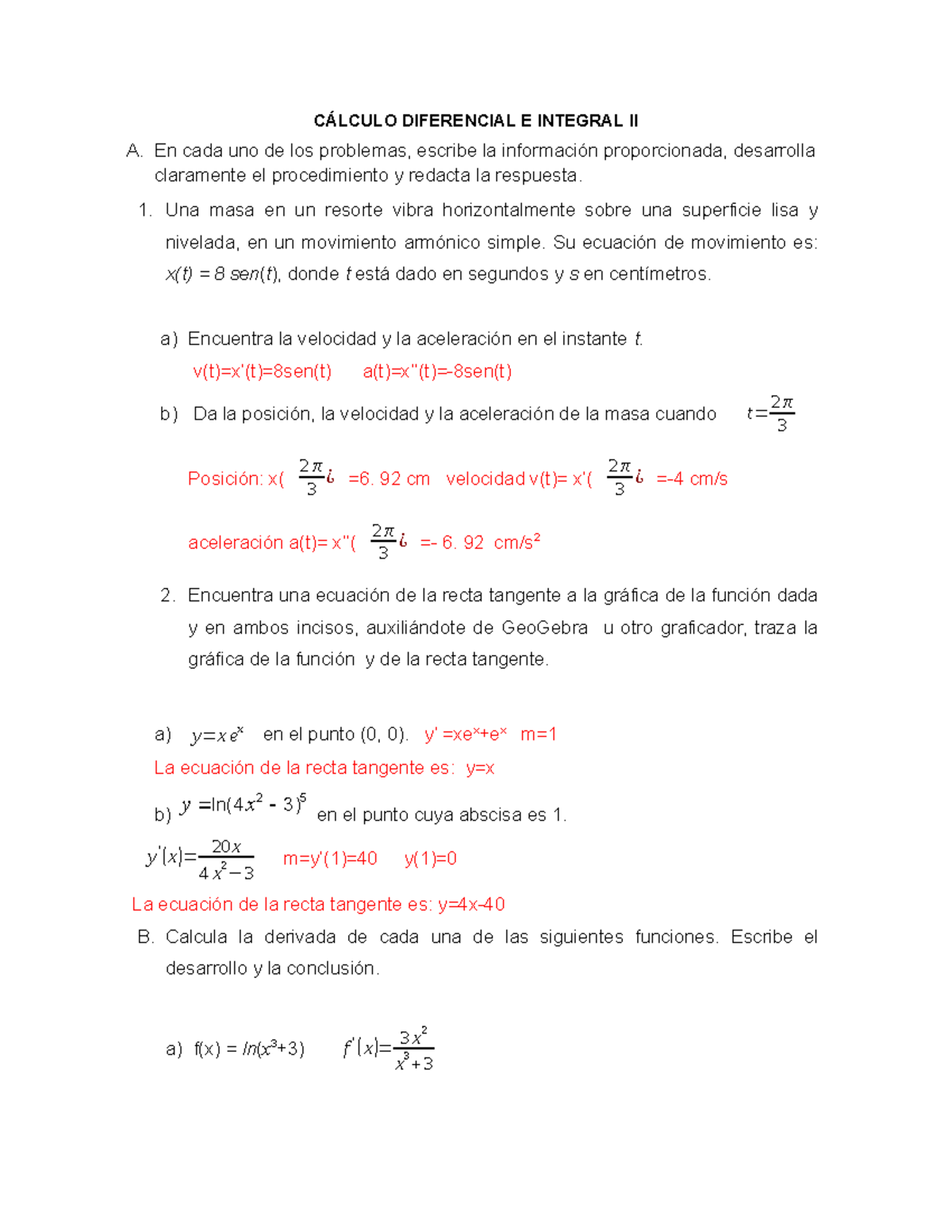 soluciones a problemas de calculo - Cálculo - IPN - Studocu