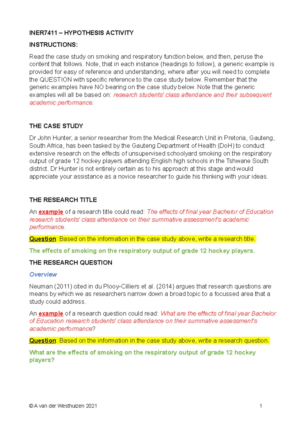 Hypothesis Null Alternative Variables - INER7411 – HYPOTHESIS ACTIVITY ...