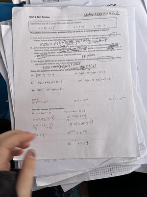 01-30-17. Exponential Decay Notes Completed - Studocu