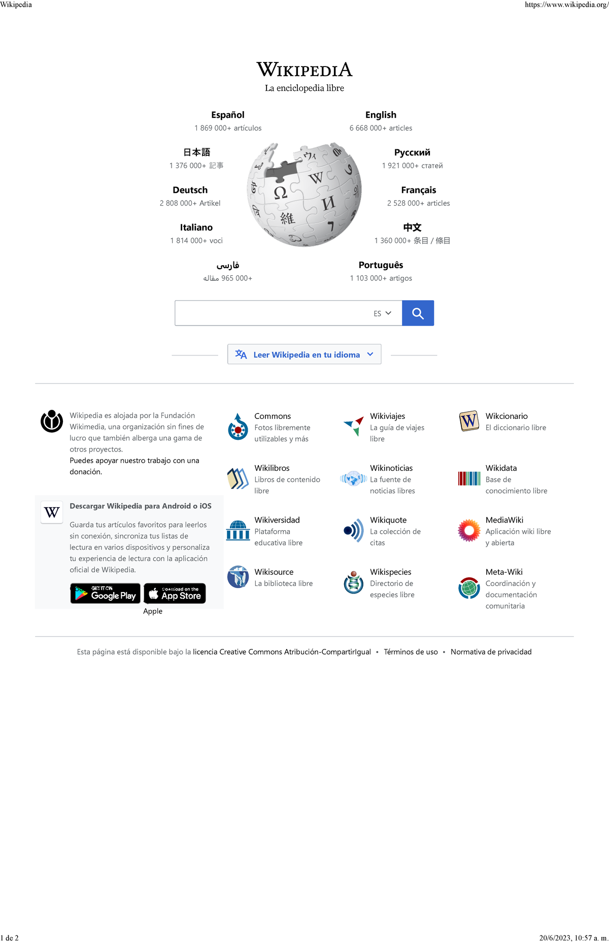 Wikipedia - Subir documentos de manera anónima - Esta página está disponible bajo la licencia ...