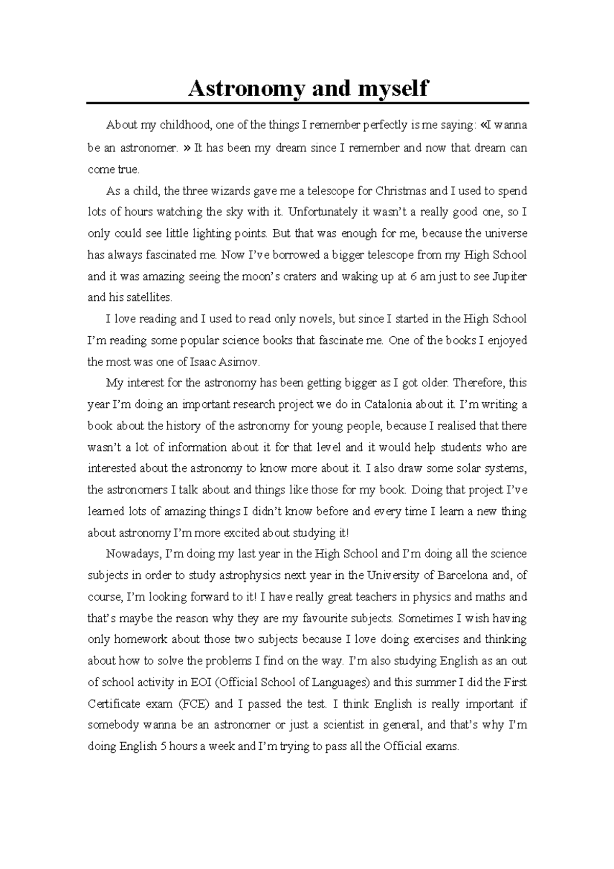 Ann13089 zumel - This astronomy camp would be my first contact with ...