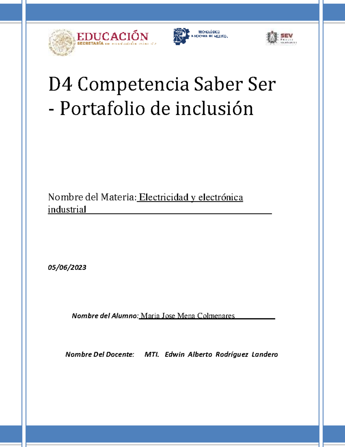 EYEI PI MENA Maria - kvmsñdvñeak - D4 Competencia Saber Ser ...