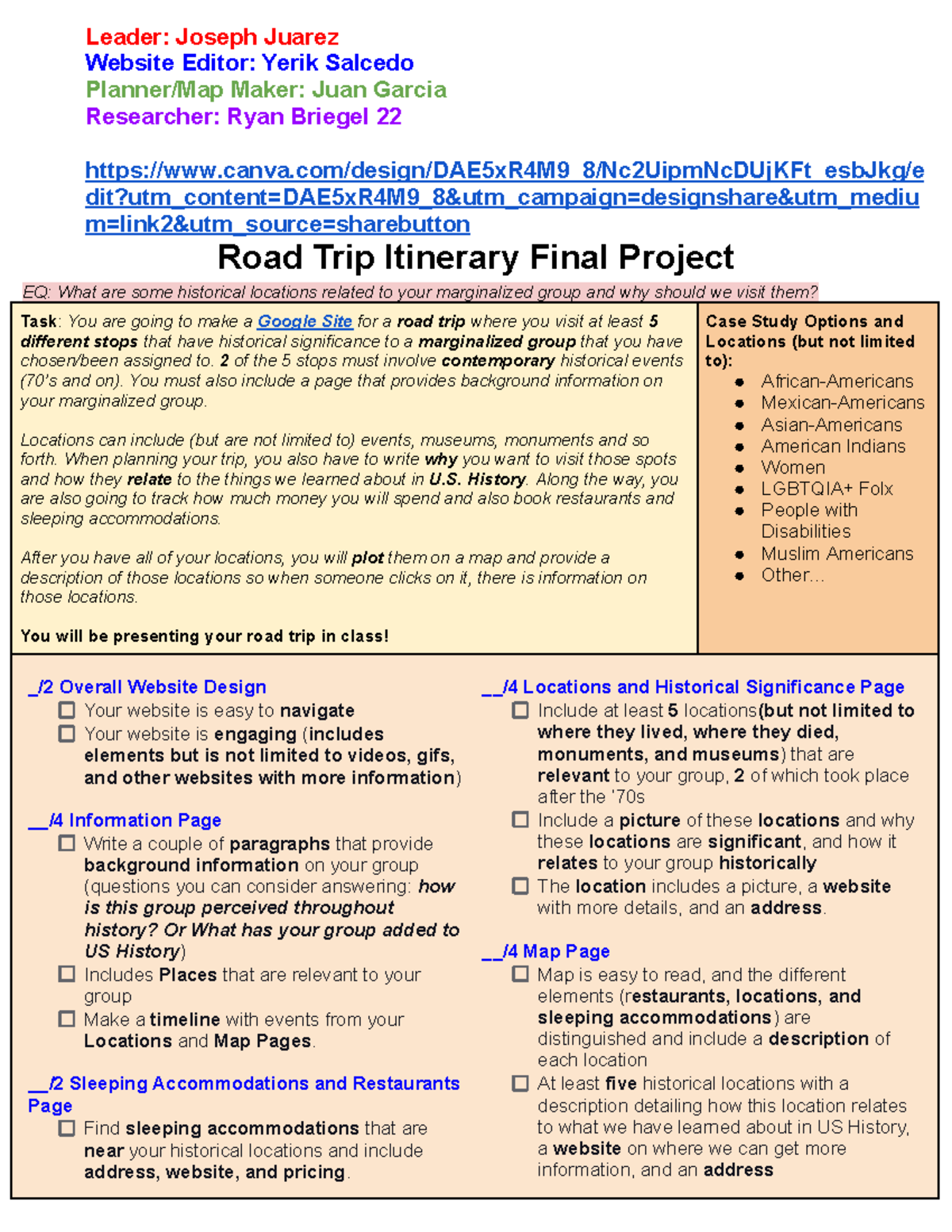 Joseph Juarez-Trigo - Road Trip Itinerary Final Project - Leader ...