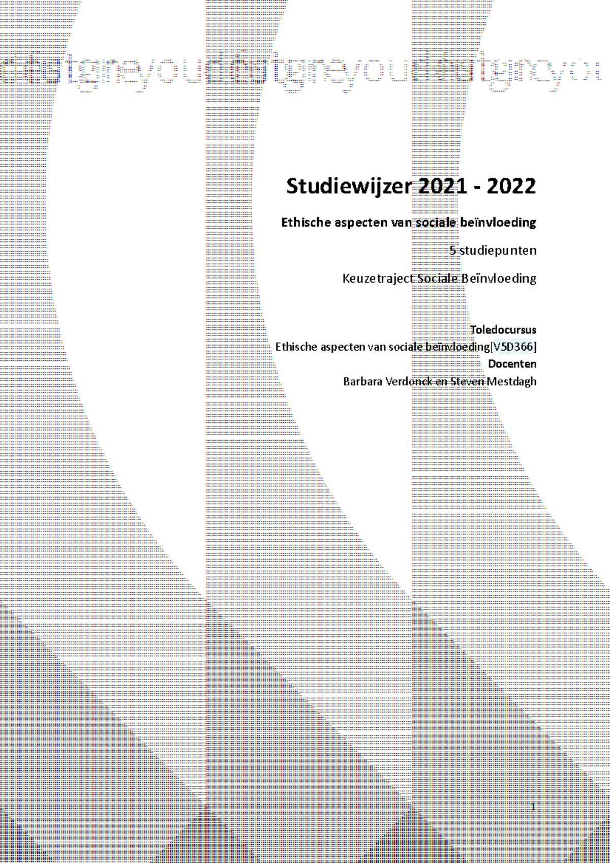 Studiewijzer 2022 ethische aspecten van de sociale beinvloeding ...