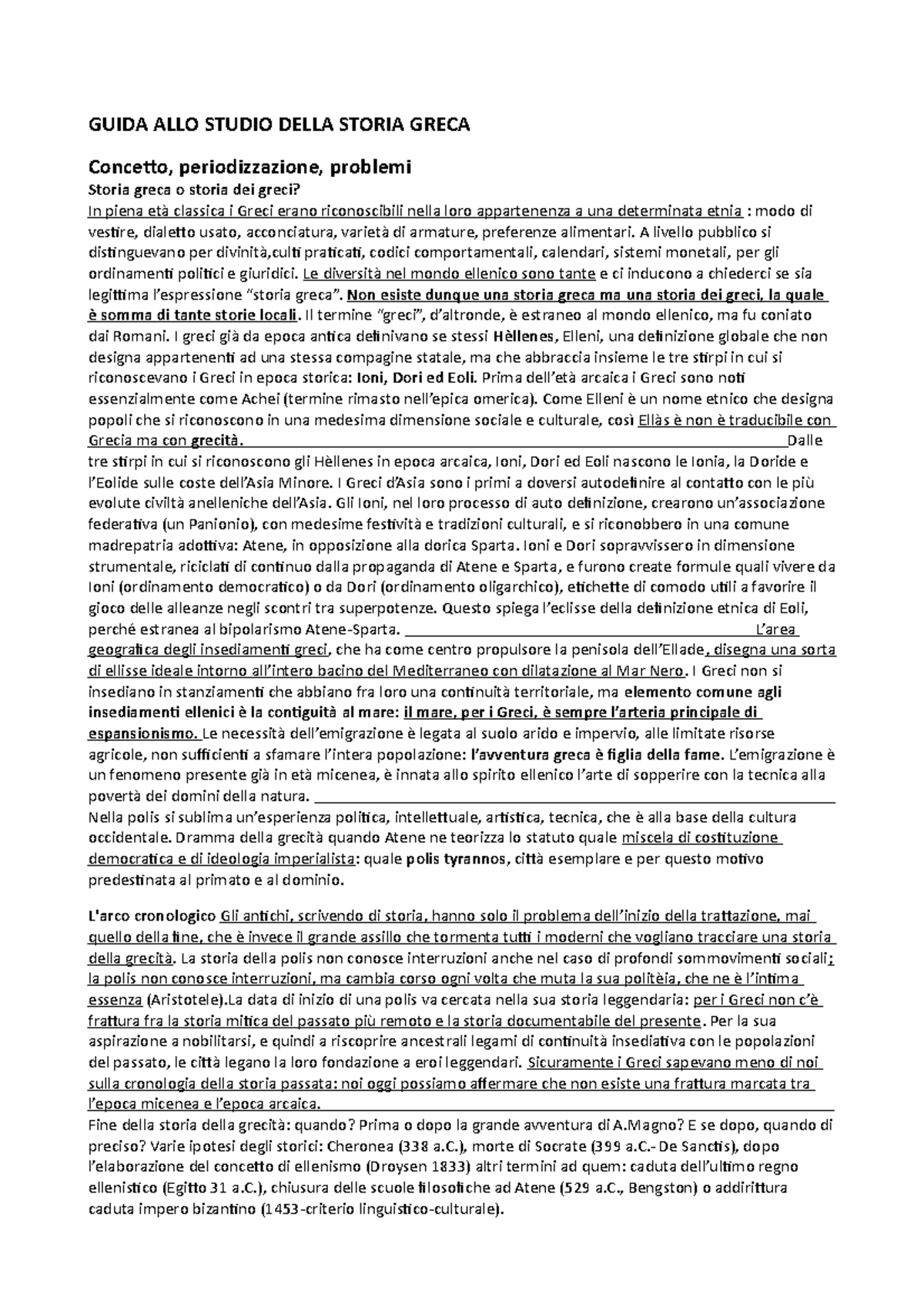 Guida allo studio della storia greca - GUIDA ALLO STUDIO DELLA STORIA ...