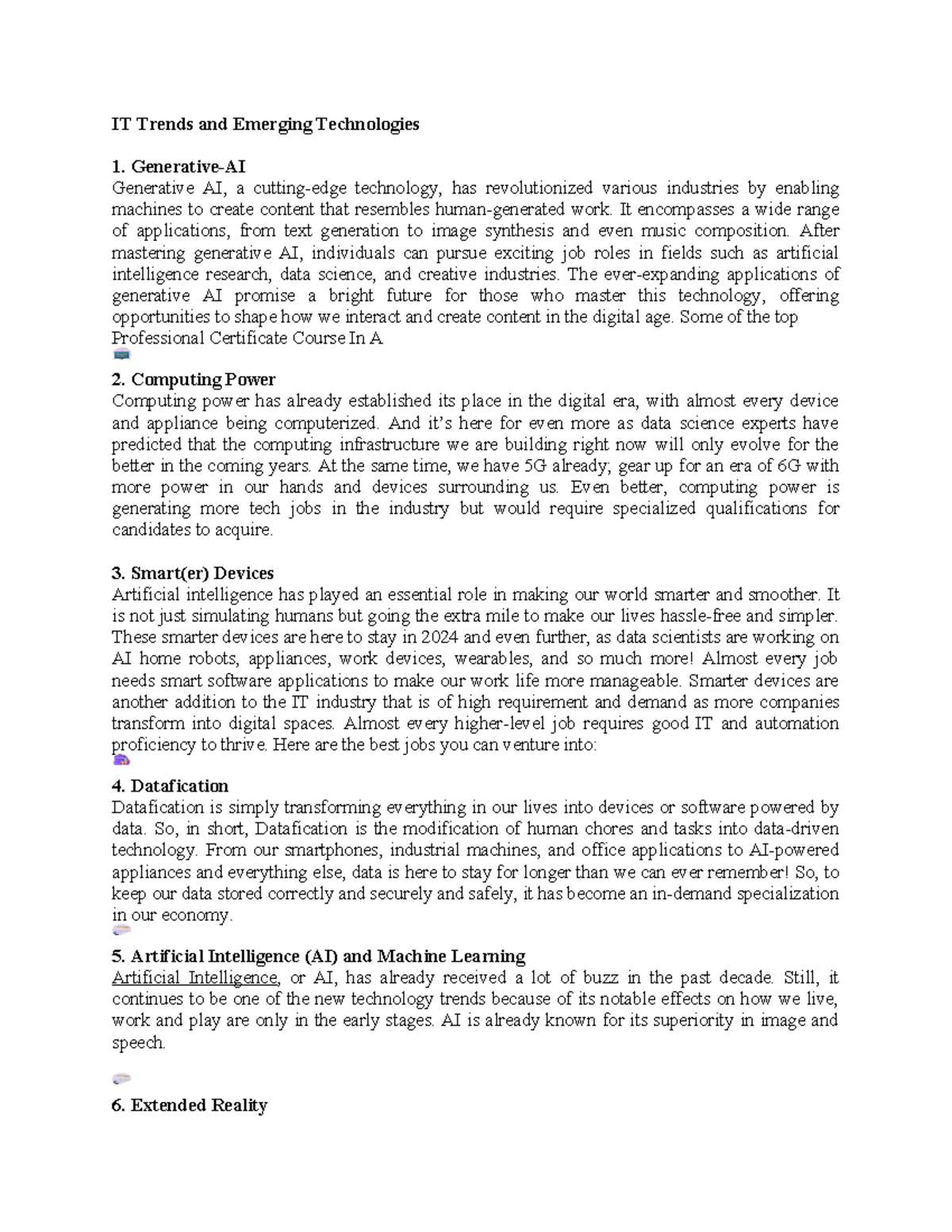 IT Trends and Emergint echnology - IT Trends and Emerging Technologies ...