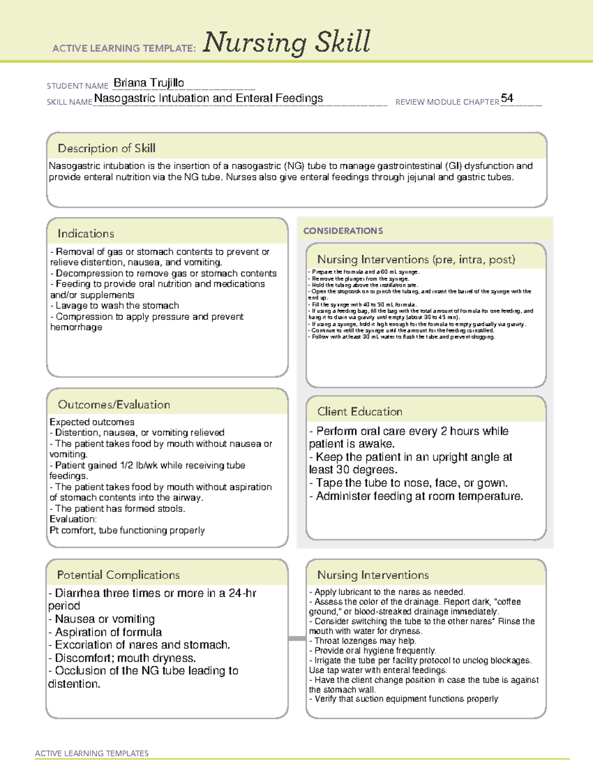 Nasogastric Intubation and Enteral Feedings - NURS 200 - ACTIVE ...