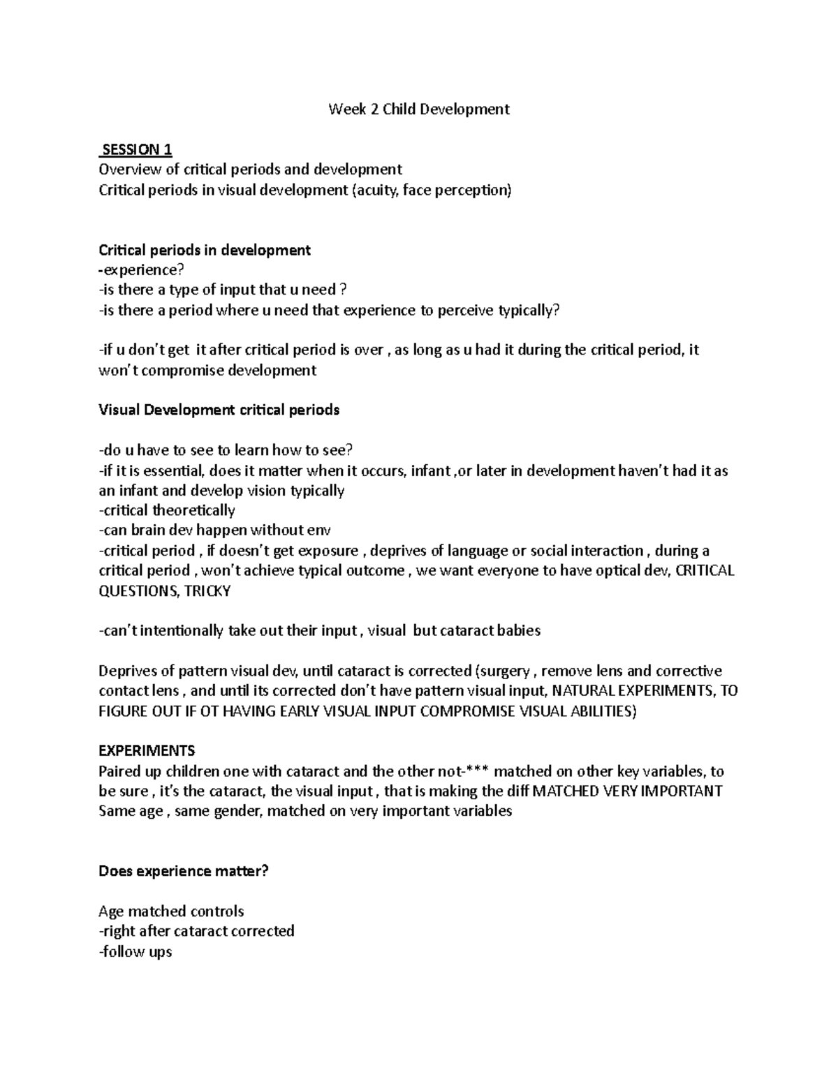 Week 2 Child Development - Week 2 Child Development SESSION 1 Overview ...