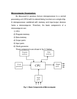 Computer Architecture - Bussed Architecture The basic components of a ...