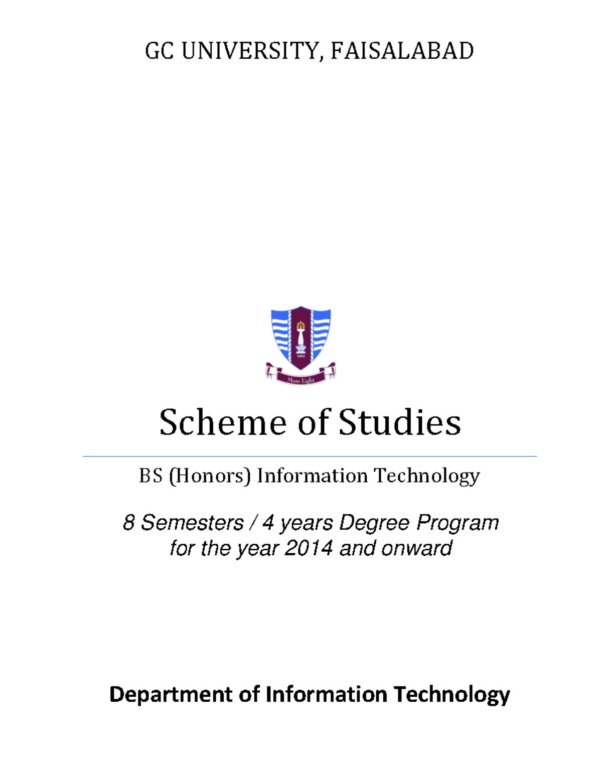 BS Information Technology - Course Name: Programming Fundamentals ...