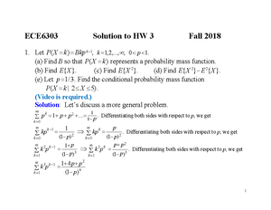 Hw1 Prob - Probabillity Homework 1 - Probability and Stochastic Processes (ECE 6303) September19 ...